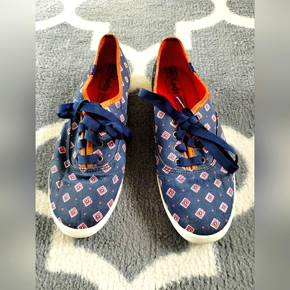 Keds | Shoes | Keds Navy Tie Print Diamond Pattern | Poshmark